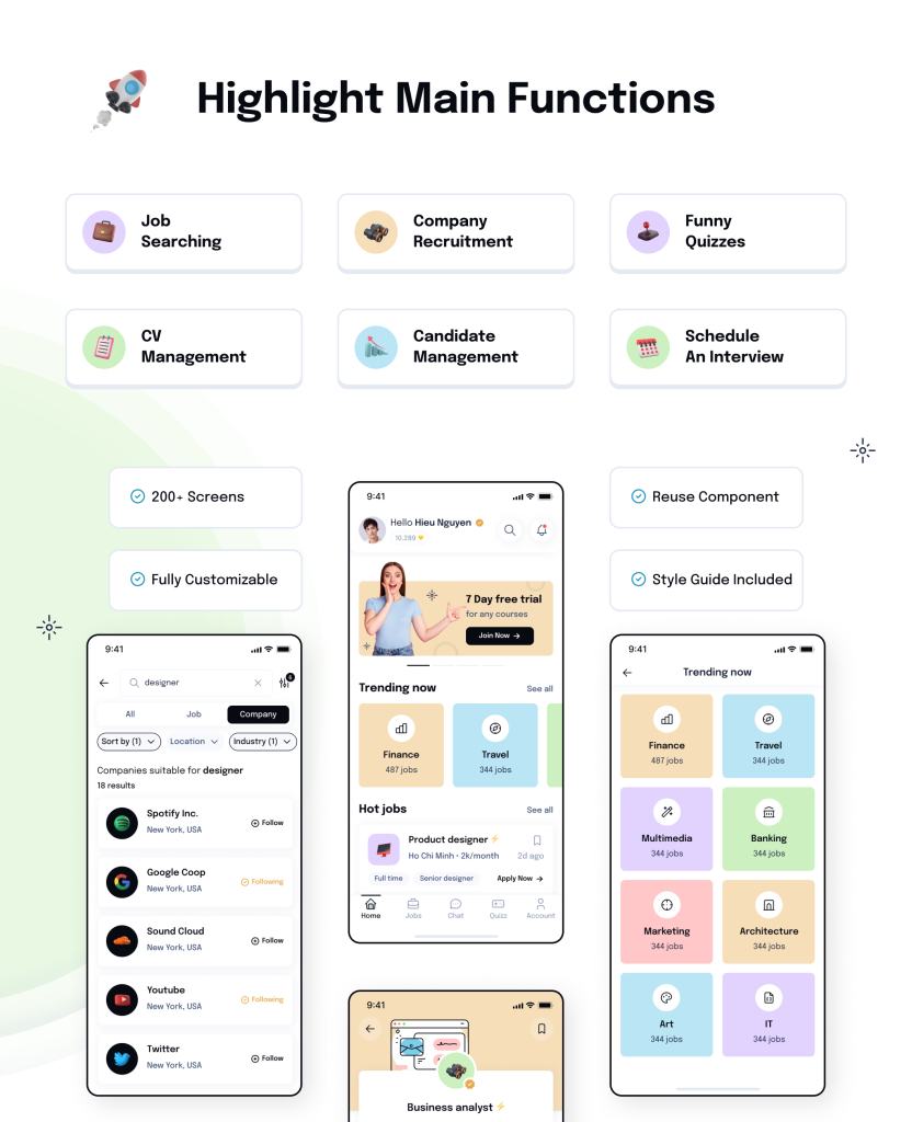 Jobby - Job Finder App UI Kit - Premium UI for Mobile, Web Jobby - Job Finder App UI Kit - Premium UI for Mobile, Web